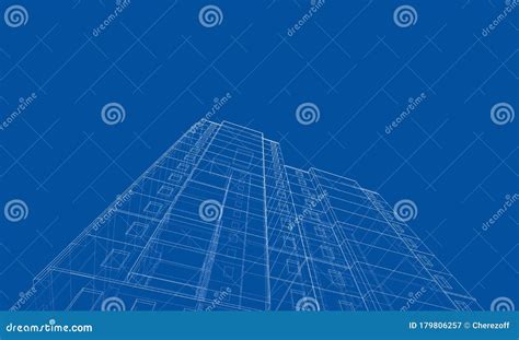 Vector Wire Frame Model Of A Multi Storey Building Stock Vector Illustration Of Design