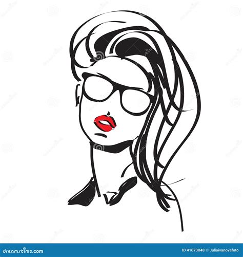 Fashionable Girl In Glasses Stock Vector Illustration Of Study