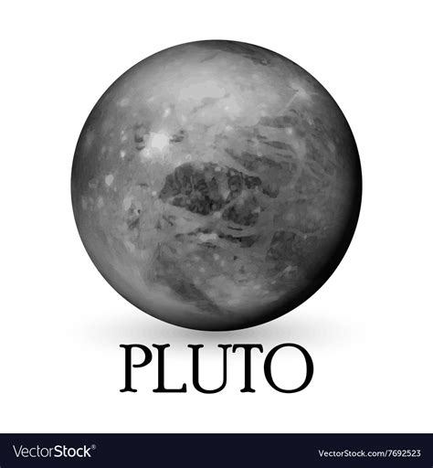 Planet Pluto White Background Royalty Free Vector Image