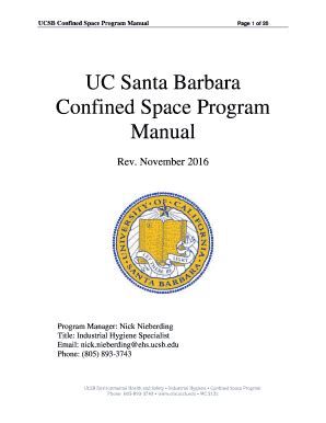 Fillable Online UCSB Confined Space Program Manual Fax Email Print