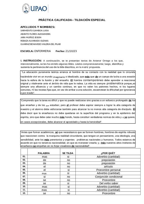Tildación Lenguaje Ejercicios De Lenguaje Publicitairio Docsity