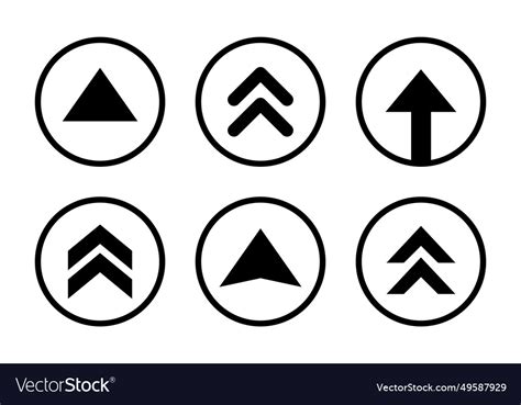 Swipe Up Arrow Button Icon On Circle Line Vector Image