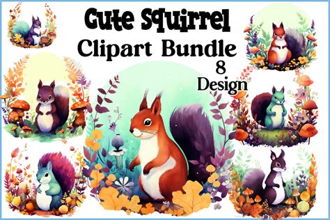 Cute Squirrel Clipart Png Graphic By Sweet Art · Creative Fabrica