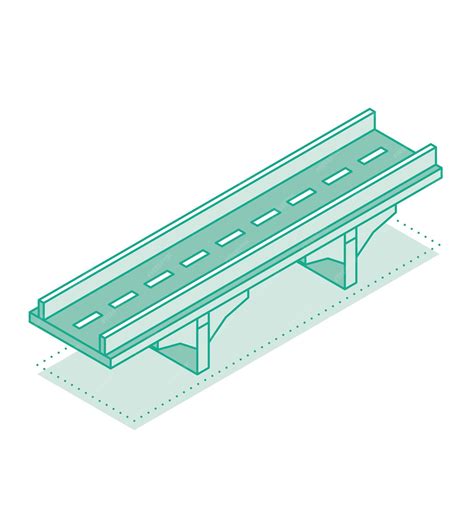 Premium Vector Isometric Outline Bridge Vector Illustration Road Icon Urban Infrastructure