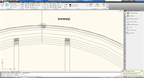 AutoCAD 2012 การใชคำสง Sweep Comand เขยนลอ3D Graphic Cad Draiwng
