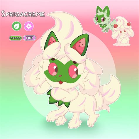 Sprigatito And Alcremie Fusion By Doraeartdreams Aspy On Deviantart
