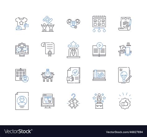 Analysis And Insight Line Icons Collection Vector Image