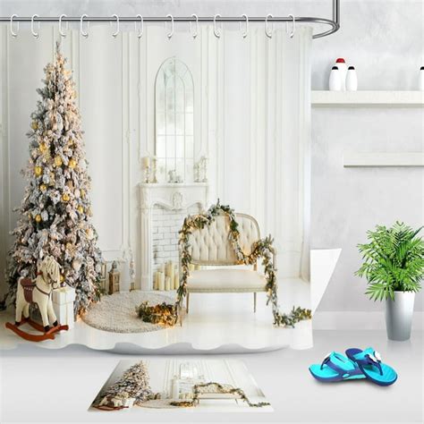 Festive Christmas Shower Curtain Transform Your Bathroom Into A