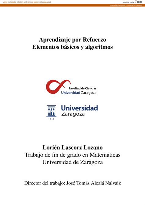 PDF Aprendizaje por Refuerzo Elementos básicos y algoritmos DOKUMEN TIPS