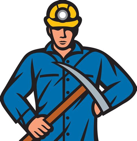 Coal Miner With Pick Ax 2258855 Vector Art At Vecteezy