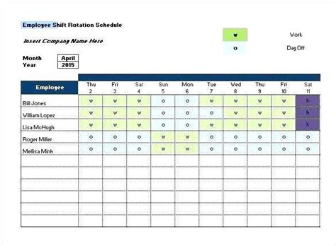 class rotation schedule template cards design templates