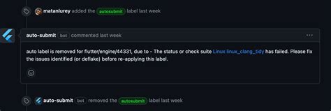 I Wish For A More Aggressive Autosubmit Label · Issue 132606 · Flutterflutter · Github