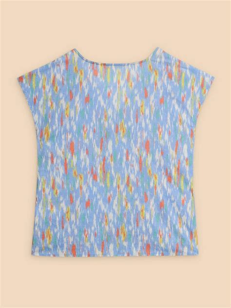 Rae Organic Cotton Vest In Blue Print White Stuff