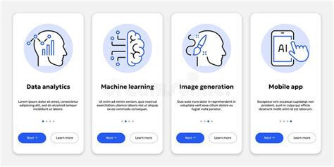 Vector Onboarding Screens Of Artificial Intelligence Stock Illustration Illustration Of