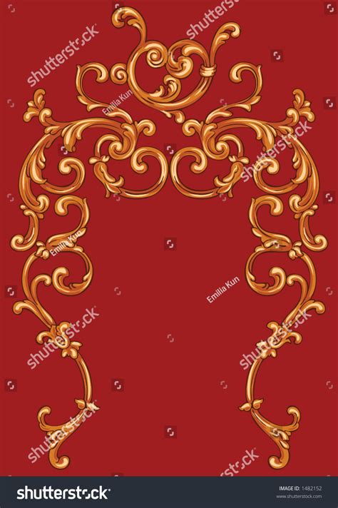 Gold Scroll Vector Ornament Stock Vector Royalty Free 1482152