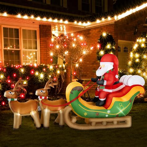 8ft Inflatable Santa On Sleigh With 2 Reindeer Nepal Ubuy