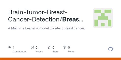 GitHub Brain Tumor Breast Cancer Detection Breast Cancer Model A Machine Learning Model To