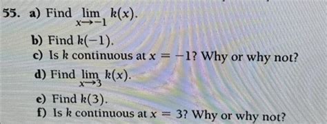 55 A Find Lim Kx X 1 B Find K 1 C Is K