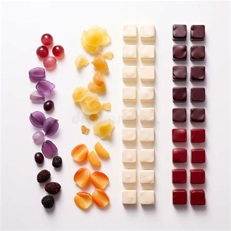 Vibrant Colorful Candies And Chocolates On White Background Stock