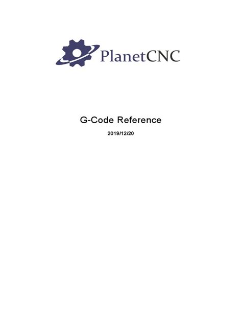 Planetcnc Tng Gcode Pdf Cartesian Coordinate System Elementary