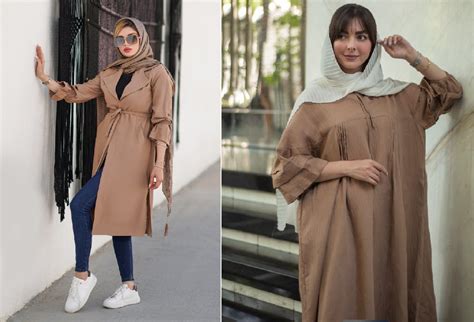 بهترین رنگ ها برای ست کردن مانتوی نسکافه ای عکس