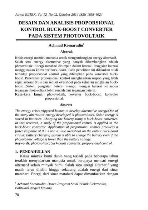 Pdf Desain Dan Analisis Proporsional Kontrol Buck Dokumentips