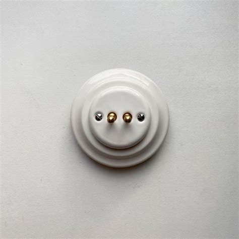 Porcelain Loft Retro Toggle Wall Light Switch Cover 2 Gang 2 Way Flush