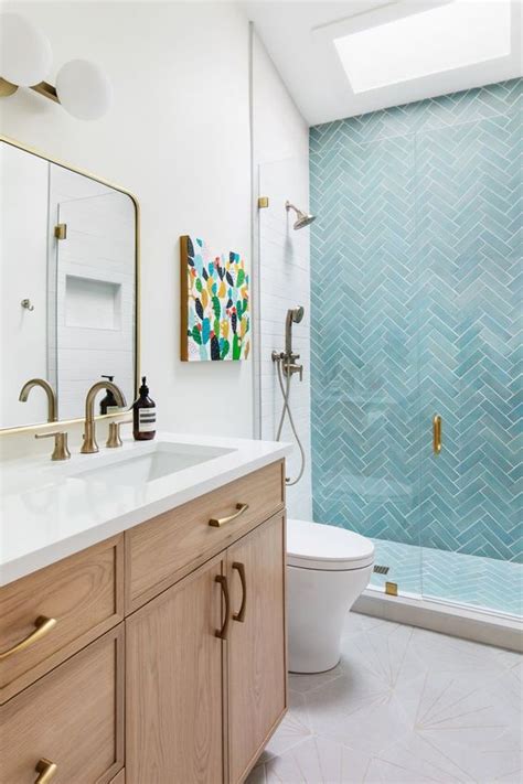 Herringbone Tiles Bathroom Wall