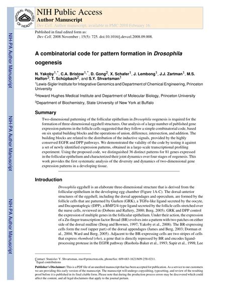 Pdf A Combinatorial Code For Pattern Formation In Drosophila Oogenesis