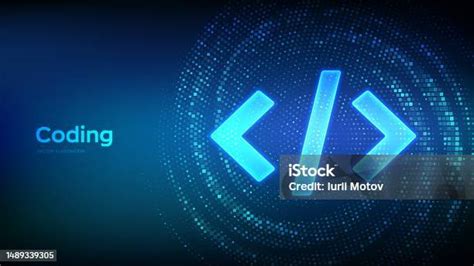 Kode Pemrograman Coding Atau Latar Belakang Hacker Ikon Kode