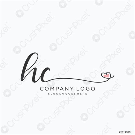 HC Initial Handwriting Logo Design Stock Vector Crushpixel