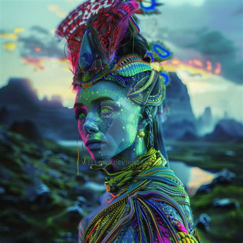 Alien Woman With Headgear By Wellowr On Deviantart