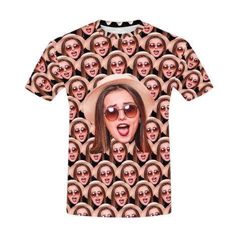 Custom Girlfriend Face Photos Mens All Over Print T Shirt Etsy