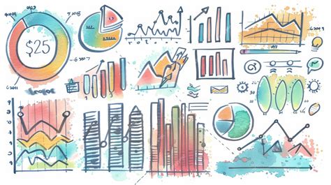 A Vibrant And Colorful Illustration Of Handdrawn Charts Graphs And Diagrams Symbolizing Data