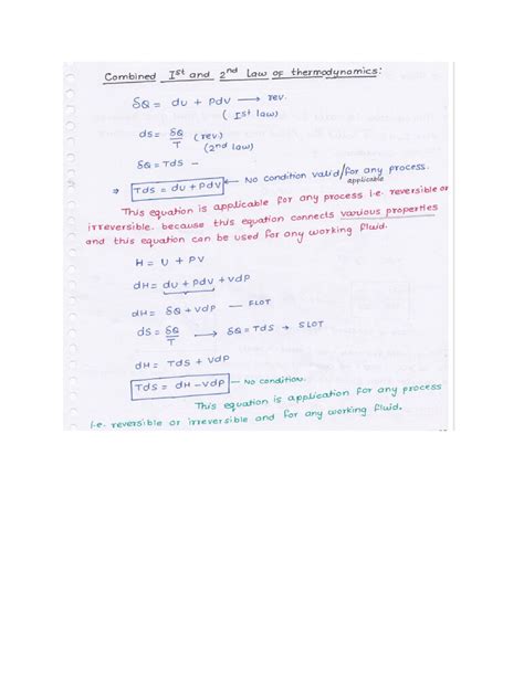 Thermodynamics Entropy Class Note Studocu
