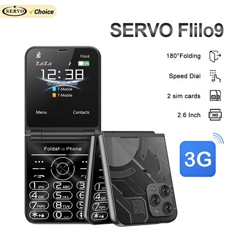 Newly Servo Flilo9 Flip Cover Mobile Phone Fast Dual 3g Sim Card Flashlight Multilingual Version