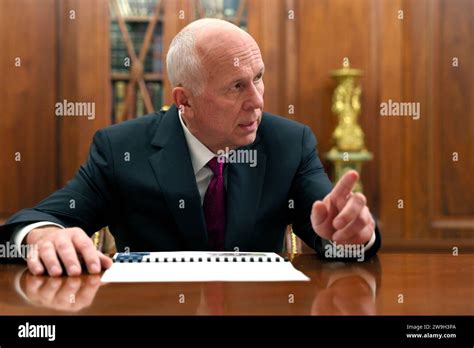 Rostec State Corporation Ceo Sergei Chemezov Gestures While Speaking To
