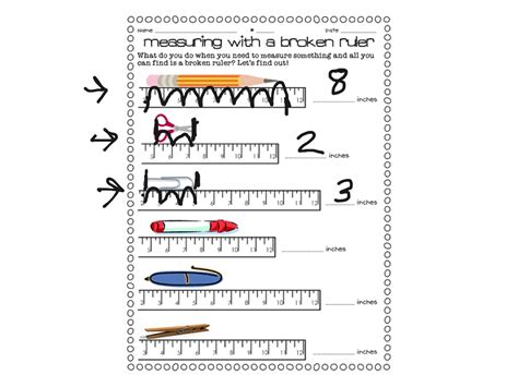 Broken Ruler Measurement Worksheet Printable Word Searches