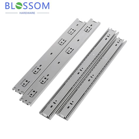 Full Extension Push Open Drawer Slide Telescopic Channel Ball Bearing