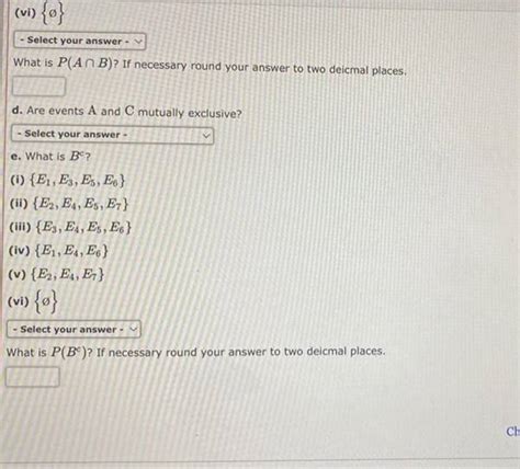 Solved Suppose That We Have A Sample Space S {e1 E2 E3 E4 Es