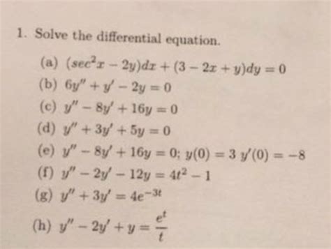 Solved Solve The Differential Equation Sec2 X 2ydx