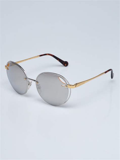 Louis Vuitton Goldtone Metal Frame Imagine Mirrored Sunglasses Z0861u
