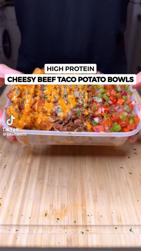 Cheesy Beef Taco Potato Bowls Easy Meals Healthy Dinner Healthy Snacks