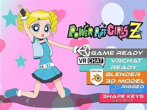 3d Model Bubbles Powerpuff Girls Z 3d Model Vrchat Gameready Vr