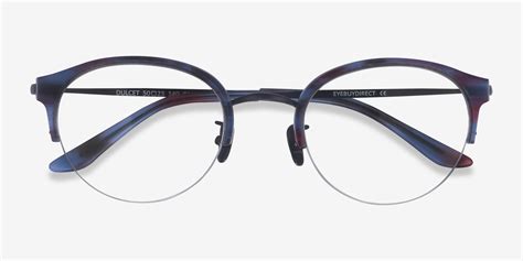 Dulcet Round Blue Semi Rimless Eyeglasses Eyebuydirect