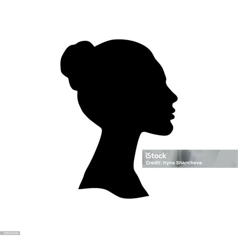 여자 머리 실루엣 얼굴 프로필 흰색 배경에 고립 된 비네팅 초대장 인사말 카드를 위한 빈티지 디자인 디자인에 대한 스톡 벡터 아트 및 기타 이미지 Istock