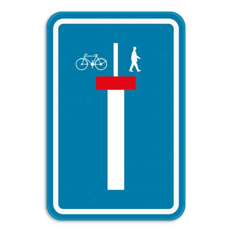 Un Panneau Sb250 F45b Voie Sans Issue Sauf Piétons Et Cyclistes