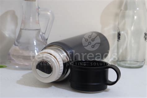 Push Button Vacuum Flask With Cup Tech N Threads