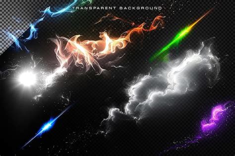 透明背景上的火束 Vfx 特殊效果 Premium Psd