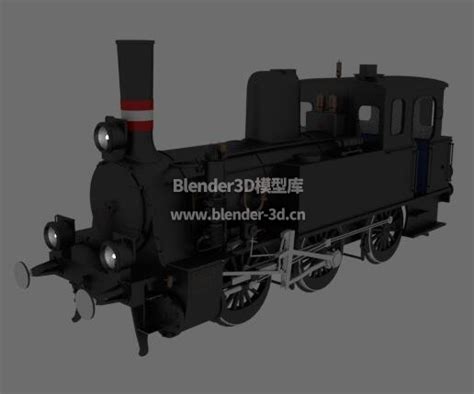 Blender 黑色蒸汽机车头3d模型素材资源免费下载 Blender3d模型库